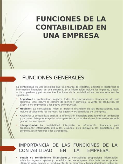 Clase 4 Funciones De La Contabilidad En Una Empresa Pdf