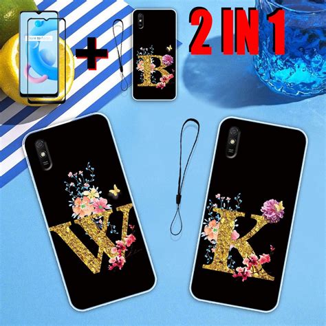 2 In 1 Redmi 9a Phone Case With Tempered Glass Ceramic Protector Screen Curved Tempered Film