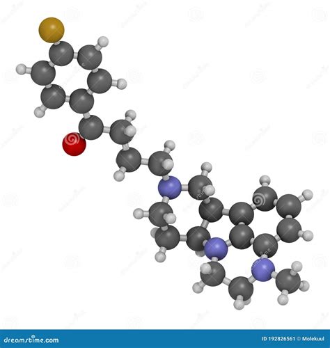 Lumateperone Antipsychotic Drug Molecule 3d Rendering Stock Image Illustration Of