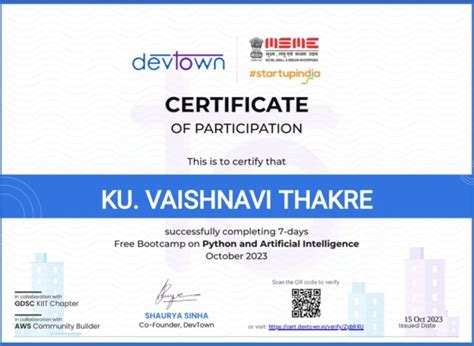 Vaishnavi Thakre On Linkedin Devtown Ai Python Lifelongleanring