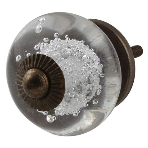 Clear Bubble Glass Cabinet Knobs