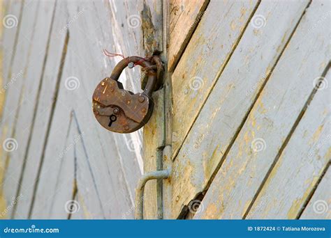 Rusty Lock Stock Photo Image Of Wooden Grey Texture 1872424