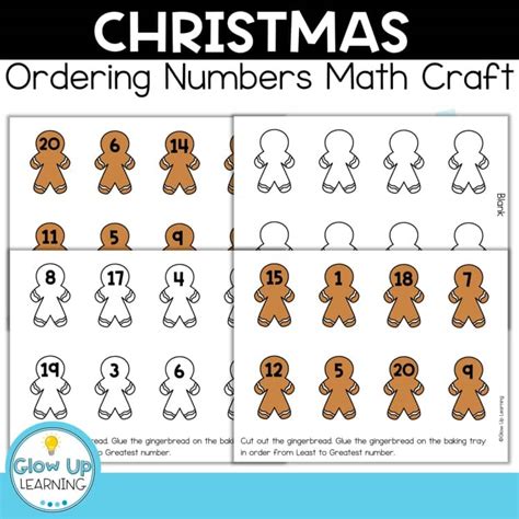 Christmas Gingerbread Math Craftordering Numberswinter Bulletin Board