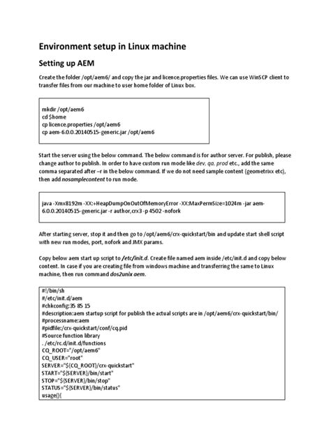 Environment Setup In Linux Machine Pdf Apache Server Software