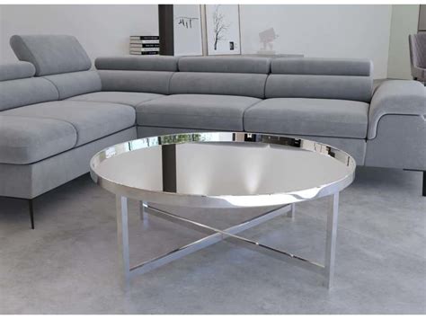 Table Basse Ronde En Verre Argenté Baria Conforama