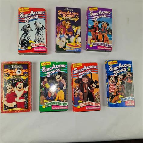 Wonderful Collection Of 7 Vintage Disney Sing Along Songs Vhs Tapes £