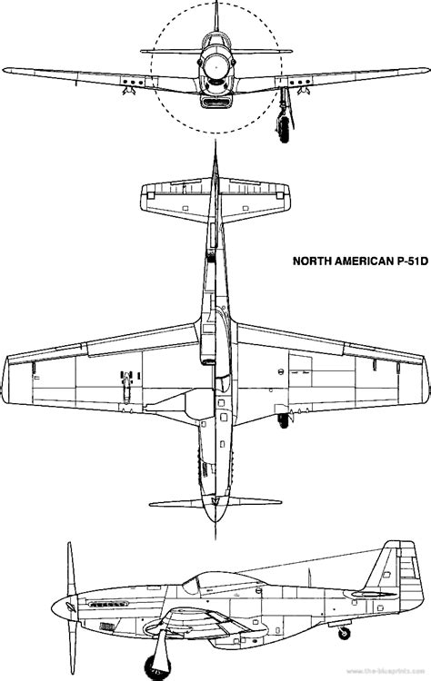 Blueprints Of North American P 51d Mustang P 51 Mustang Blueprints