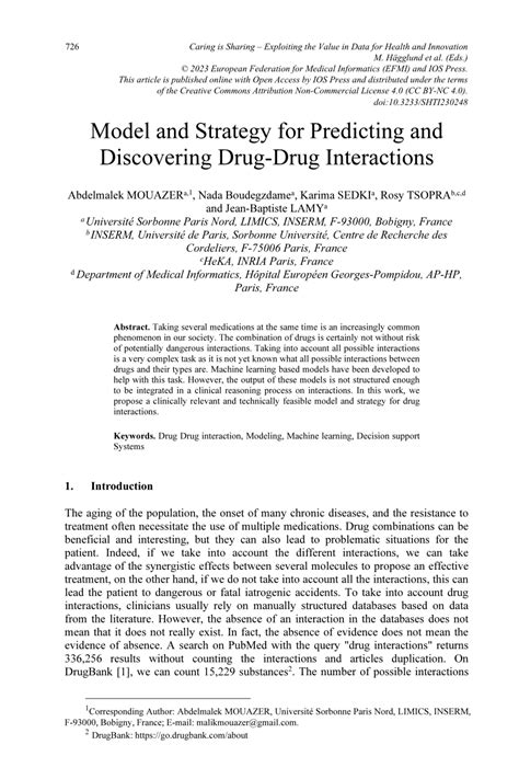 Pdf Model And Strategy For Predicting And Discovering Drug Drug Interactions