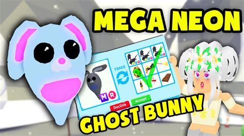 Мега неон гост бани шок трейд в адопт ми Mega Neon Ghost Bunny In