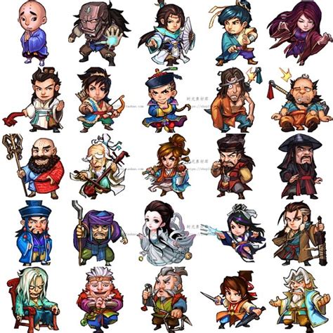 A669 中国风古装金庸武侠游戏q版卡通人物角色免扣图片设计素材 淘宝网 花瓣网