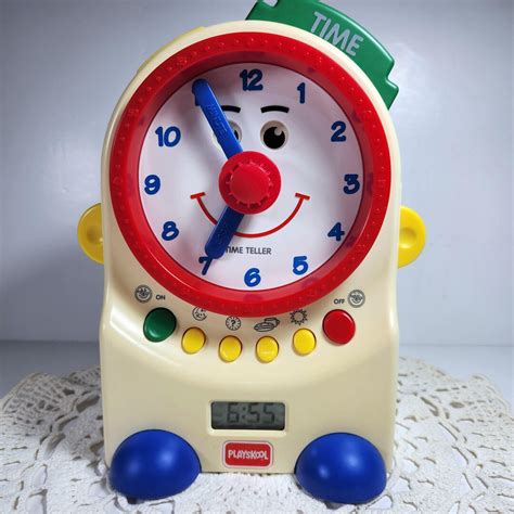 Vintage Playskool Teachin Time Clock 1995 Hasbro Tested Working Analog