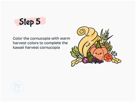 How To Draw Cute Harvest Cornucopia Step By Step