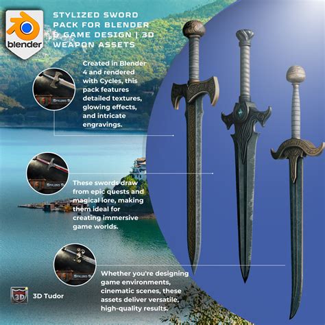 Stylized Sword Pack For Blender And Game Design 3d Weapon Assets