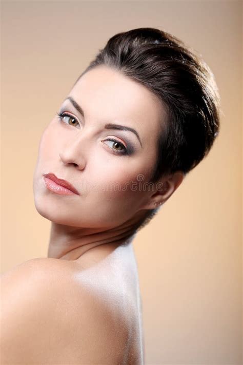 Glamour And Gorgeous Brunette Showing Her Body Stock Image Image Of