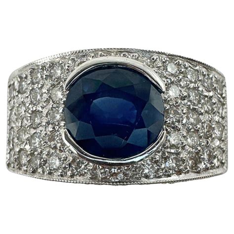 18k Diamond And Sapphire Ring For Sale At 1stdibs