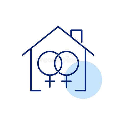 Same Sex Female And Female Symbols In House Lgbt Friendly Community Living Homosexual Families