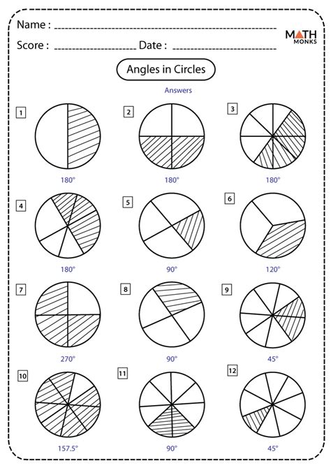 Complex Angles In Circles Worksheet Answers