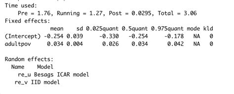 bayesian r inla results why does the mean for my fixed effects equal