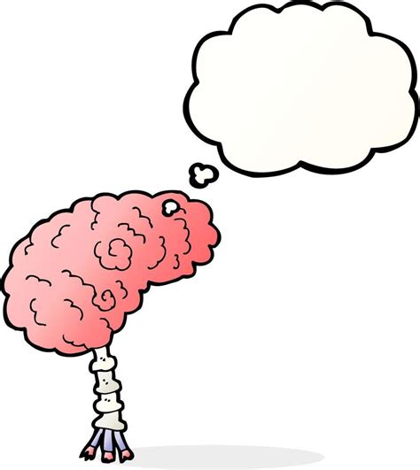 Cartoon Brain With Thought Bubble 12339533 Vector Art At Vecteezy