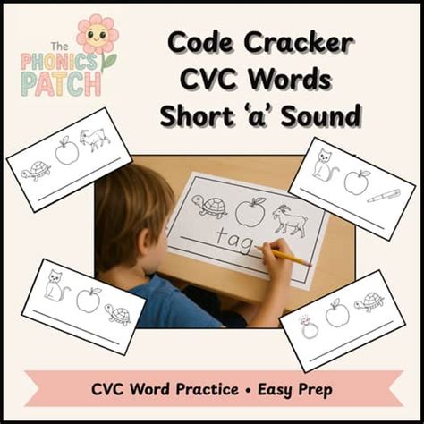 Free Code Cracker Cvc Words With Short ‘a Sound Phonics Puzzle