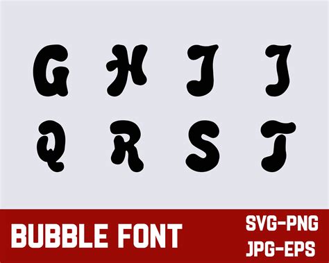 Bubble Font Groovy Font Bubble Script Font Bubble Letters Svg