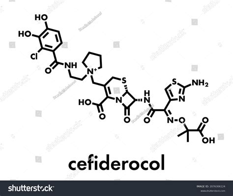 Cefiderocol Antibiotic Drug Molecule Cephalosporin Class Stock Vector