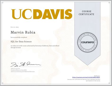 Marvin Rubia On Linkedin Sql Database Dataanalytics Datascience Coursera
