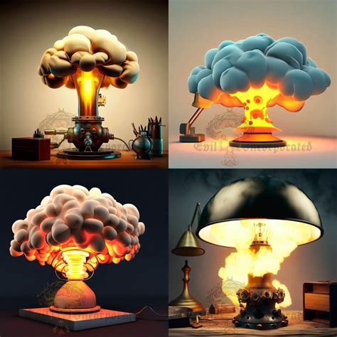 Mini Nuclear Explosion Diorama Lamp Evil Inc Custom Workshop