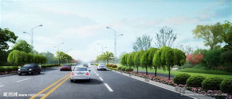 市政道路绿化带景观效果图设计图效果图环境设计设计图库昵图网