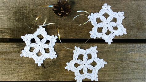 Easy Crochet Dainty Snowflake Ornament Tutorial Youtube