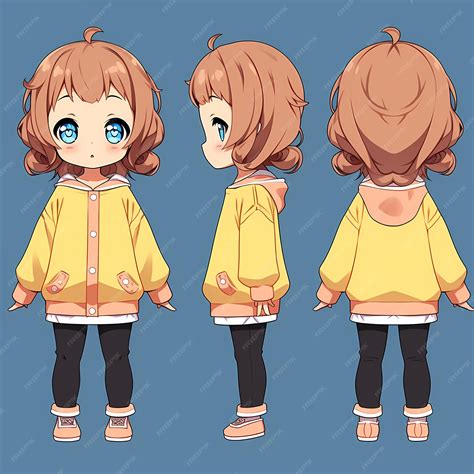 Premium Photo Adorable Kawaii Chibi Anime Character Model Sheet Art