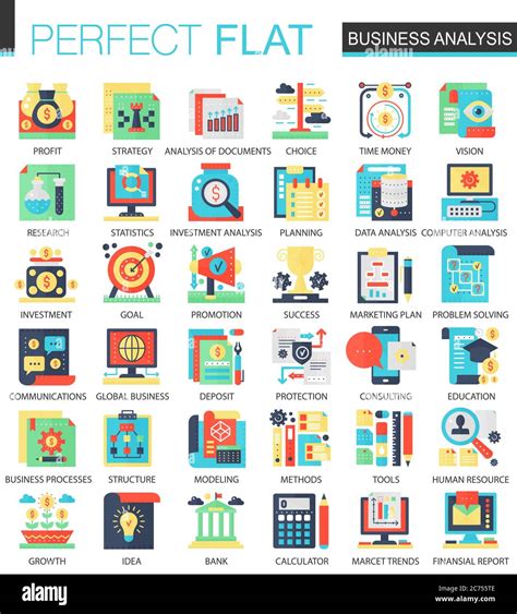 Vector Business Analytics Vector Complex Flat Icon Concept Symbols For