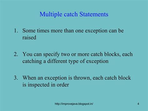 Multi Catch Statement Ppt