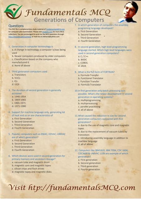 Generation Of Computers Mcq Pdf Computing Technology And Computing