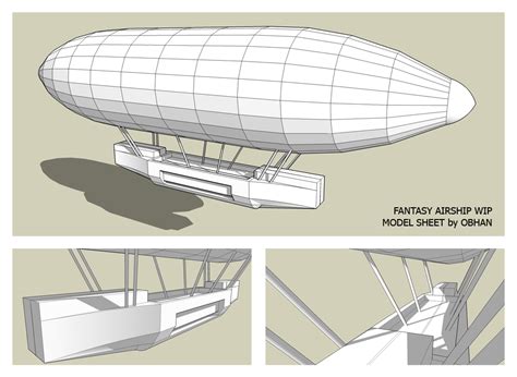Fantasy Airship Wip Model Sheet By Obhan On Deviantart