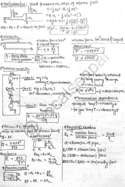 Fluid Physics Short Notes 📚 Study Flashcards Physics Learn Physics