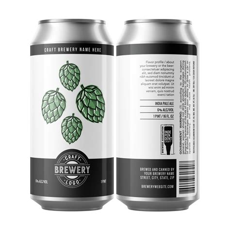 5 16oz Dark And Bold Beer Label Templates W Can Mockup