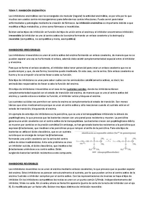 Tema 7 Inhibicion Enzimaticapdf
