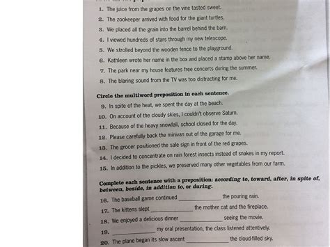 71 Single And Multi Word Prepositions Language Showme