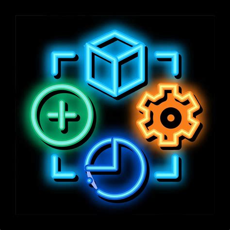 Settings Software Neon Glow Icon Illustration 17789615 Vector Art At