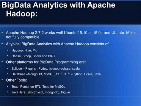 Bigdata Analytics With Hadoop And Birt Ppt Databases Computer