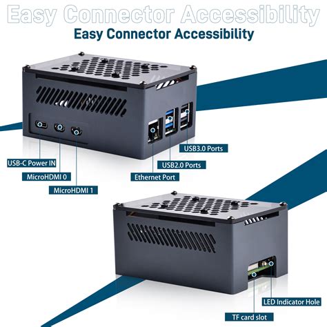 52pi aluminum case for raspberry pi 5 active cooler for raspberry pi 5