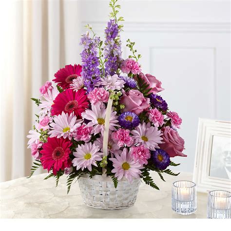 Pastel Peace Basket Green Lavender Pink Purple White Flower