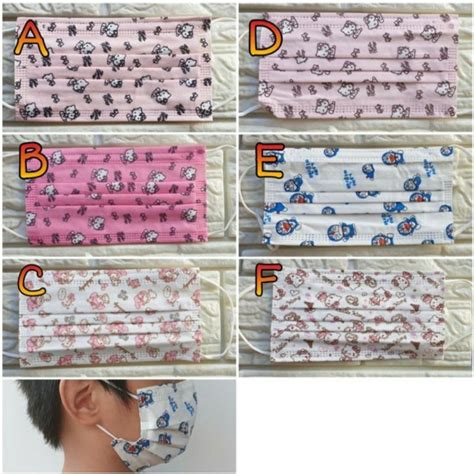 Jual Ada Harga Grosir Masker Mulut 3 Ply Hello Kitty Sanrio 1 Pak Isi 10 Bahan Tebal Shopee