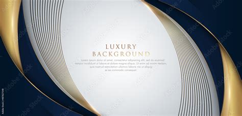 Abstract Template Dark Blue Curve Shape Premium Luxury Background With