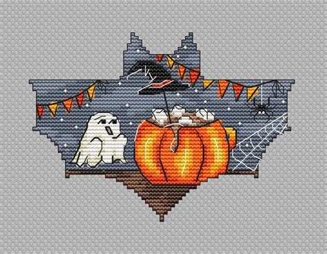 A Treat For The Ghost Cross Stitch Pattern Code Rf 036 Racoonandfox