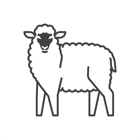 Sheep Logo Design Vector Lamb Linear Icon Unique Sheep Outline Logo