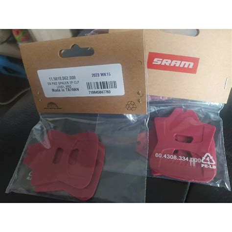 Sram Disc Brake Pad Spacer 2 Pcs 碟煞卡鉗墊片 11 5018 062 000 蝦皮購物