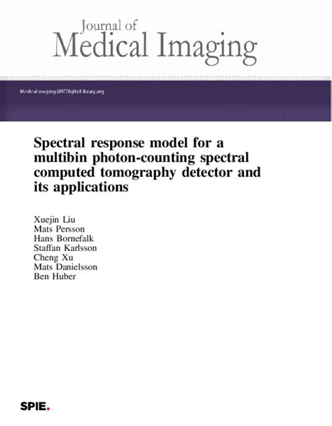 Pdf Spectral Response Model For A Multibin Photon Counting Spectral