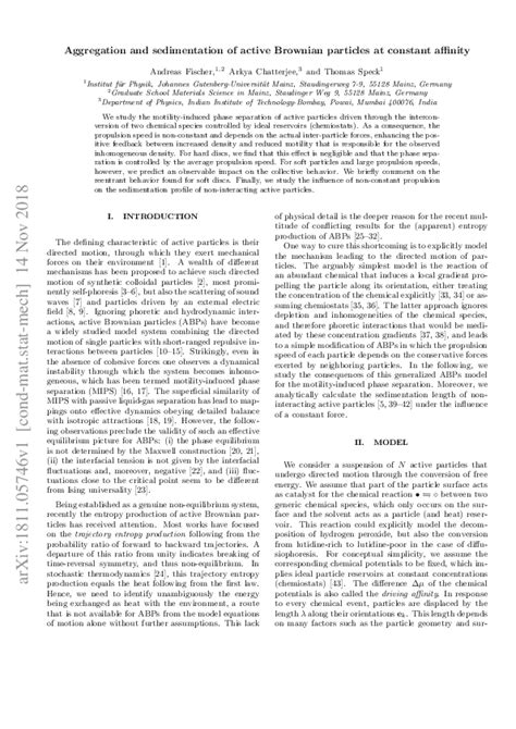 Pdf Aggregation And Sedimentation Of Active Brownian Particles At